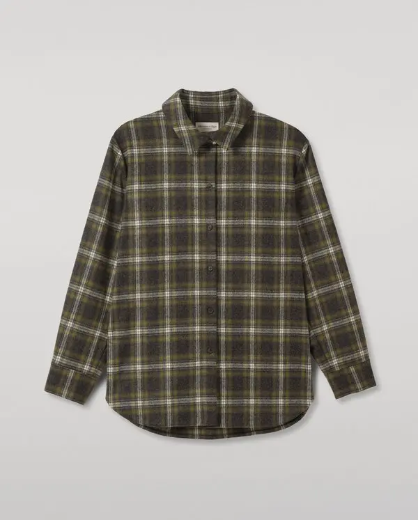 Johnstons Of Elgin Clanlass Plaid Wool & Cashmere Blend Overshirt