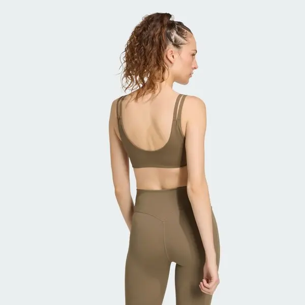 Adidas Optime Workout Twist Reversible Light Support Bra - Khaki Six