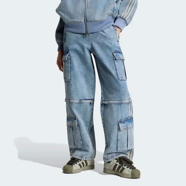 Adidas Mid-rise 2-in-1 Denim Pants - Worn Blue Denim