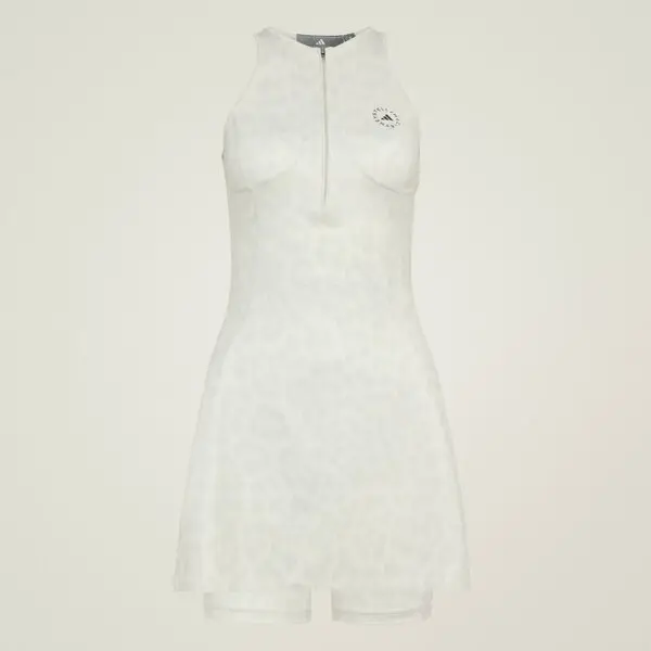 Adidas By Stella Mccartney Printed Training Dress - Core White / Orbit Grey