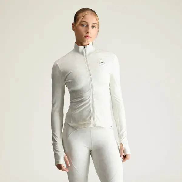 Adidas By Stella Mccartney Training Midlayer Printed Jacket Core White