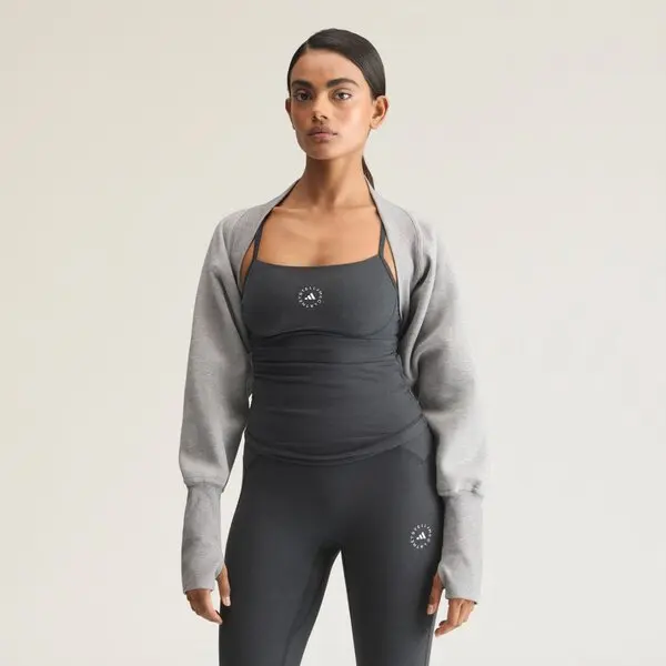 Adidas By Stella Mccartney Studio Sweatshirt Shrug Grey - Core Heather
