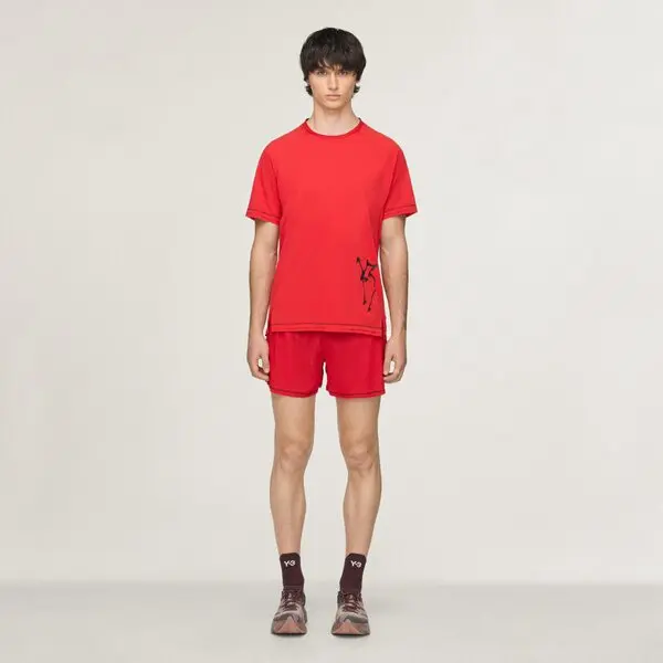 Adidas Y-3 Chito Graphic Running Shorts Red - Scarlet
