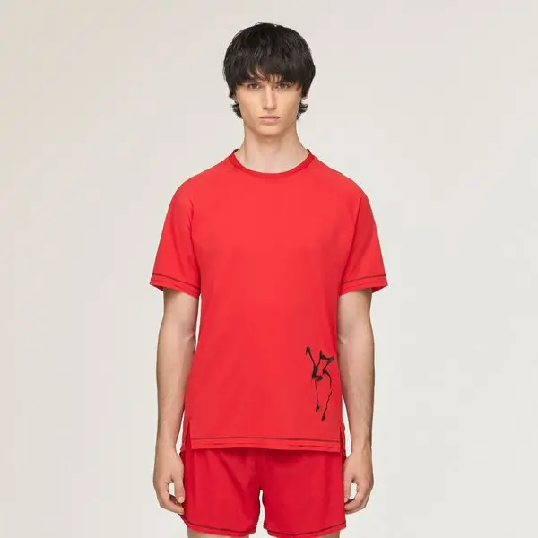 Adidas Y-3 Chito Graphic Running Short Sleeve Tee Red - Scarlet