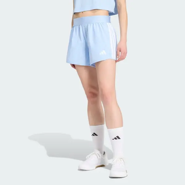 Adidas Pacer Workout Flex 3-stripes Shorts Blue - Glow Blue / White