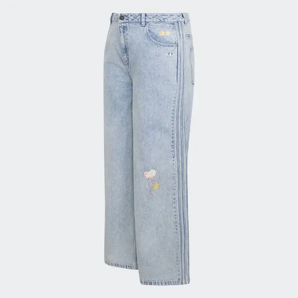 Adidas Care Bears High Rise Wide Leg Denim Pant