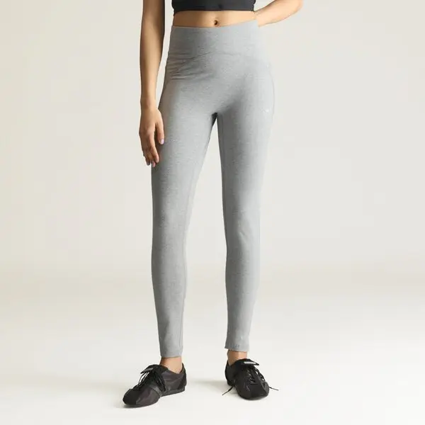 Adidas By Stella Mccartney Studio Cotton Leggings Grey - Core Heather