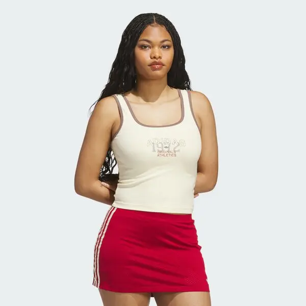 Adidas Graphic Rib Tank Top - Warm Vanilla