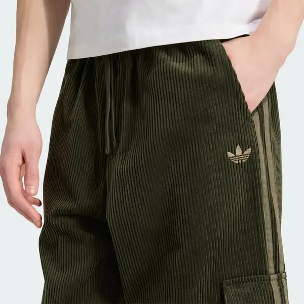 Adidas Adicolor Cord Cargo Pants Dark Green