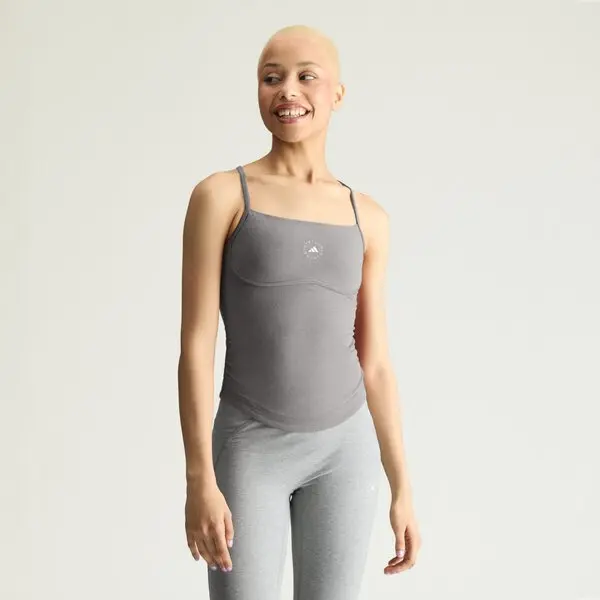 Adidas By Stella Mccartney Studio Crop Top Grey - Core Heather