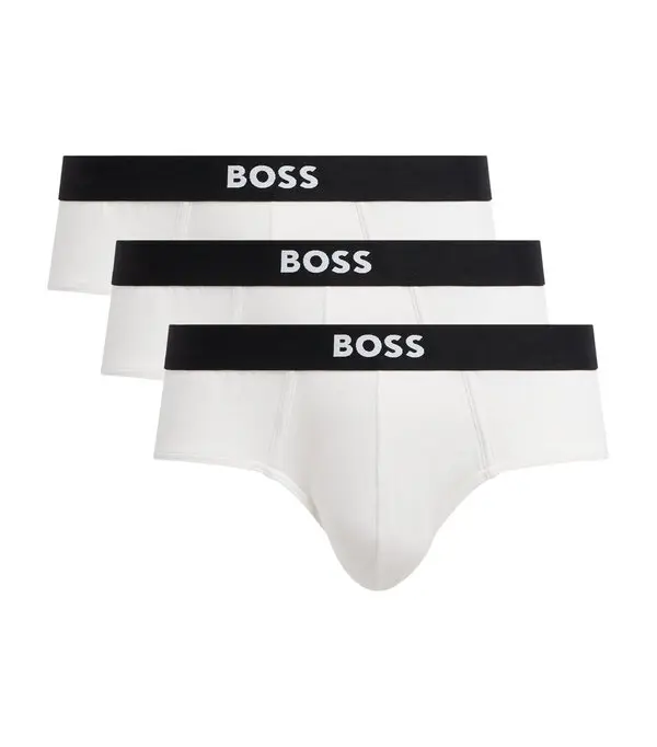 BOSS Stretch-cotton One Briefs - White