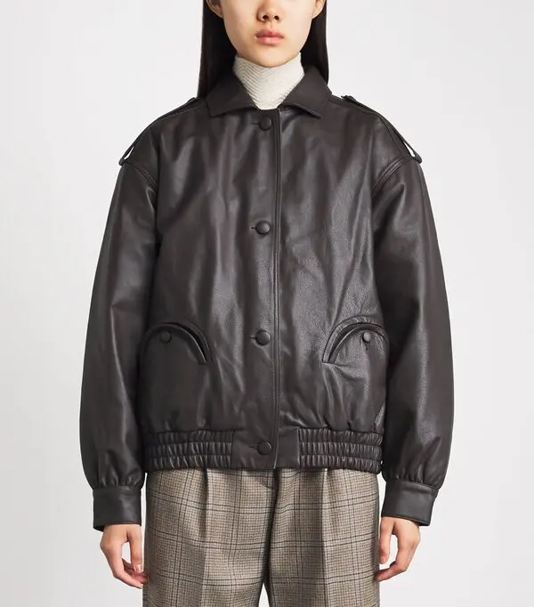 BLAZÉ MILANO Leather Charlie Bomber Jacket