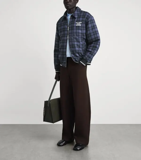Drole De Monsieur Check Flannel Slogan Jacket