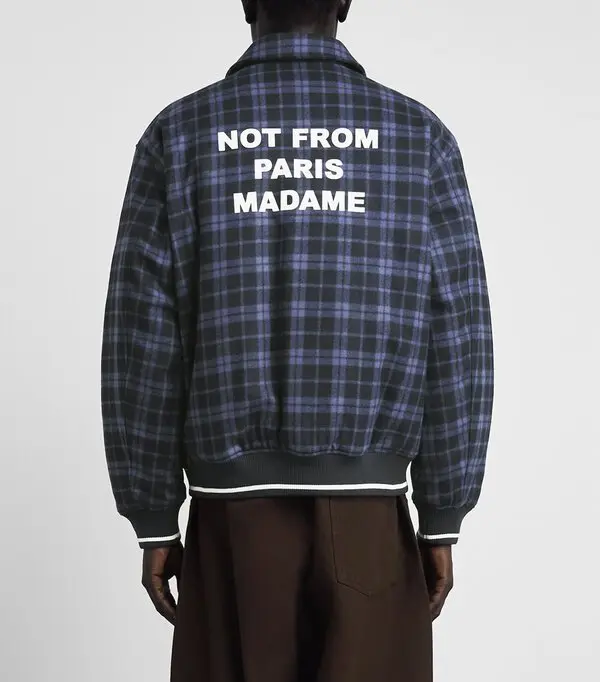Drole De Monsieur Check Flannel Slogan Jacket
