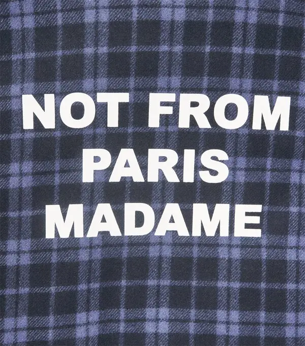 Drole De Monsieur Check Flannel Slogan Jacket