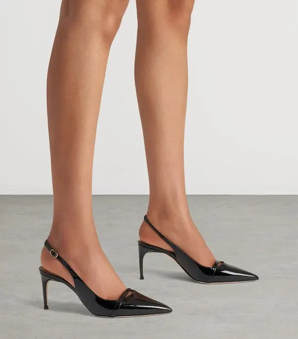 MALONE SOULIERS Patent Leather Schiffer Slingback Pumps 70