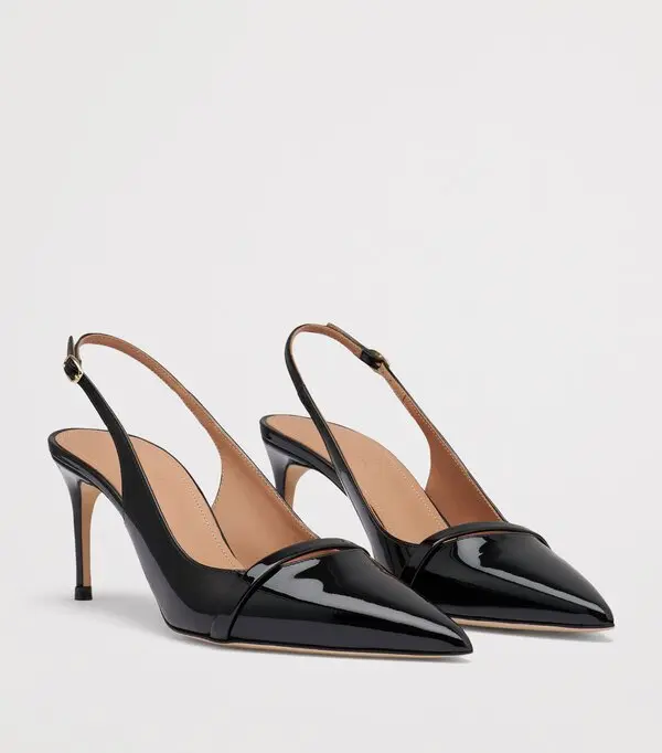 MALONE SOULIERS Patent Leather Schiffer Slingback Pumps 70