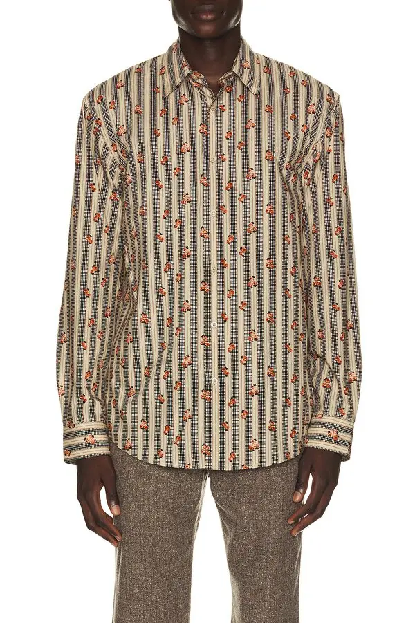Dries Van Noten Caper Shirt In Cream - Beige