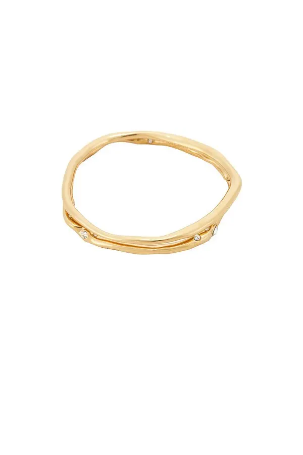 Dries Van Noten Set Of 2 Embellished Bangle Bracelets - Gold
