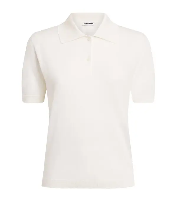 JIL SANDER Wool Polo Shirt - White