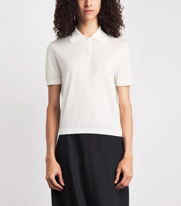 JIL SANDER Wool Polo Shirt - White