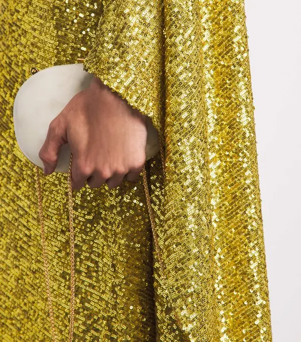 TALLER MARMO Sequinned Atlas Disco Maxi Dress - Green