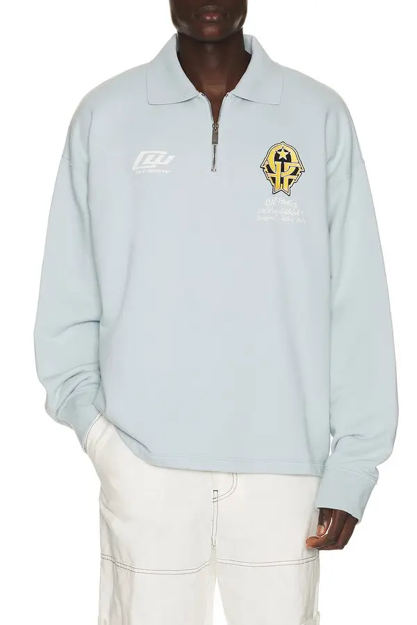Off-White Offline Team Fleece Polo In Blue