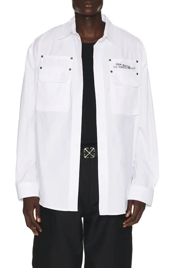 Off-White Type Arrow Overshirt - White