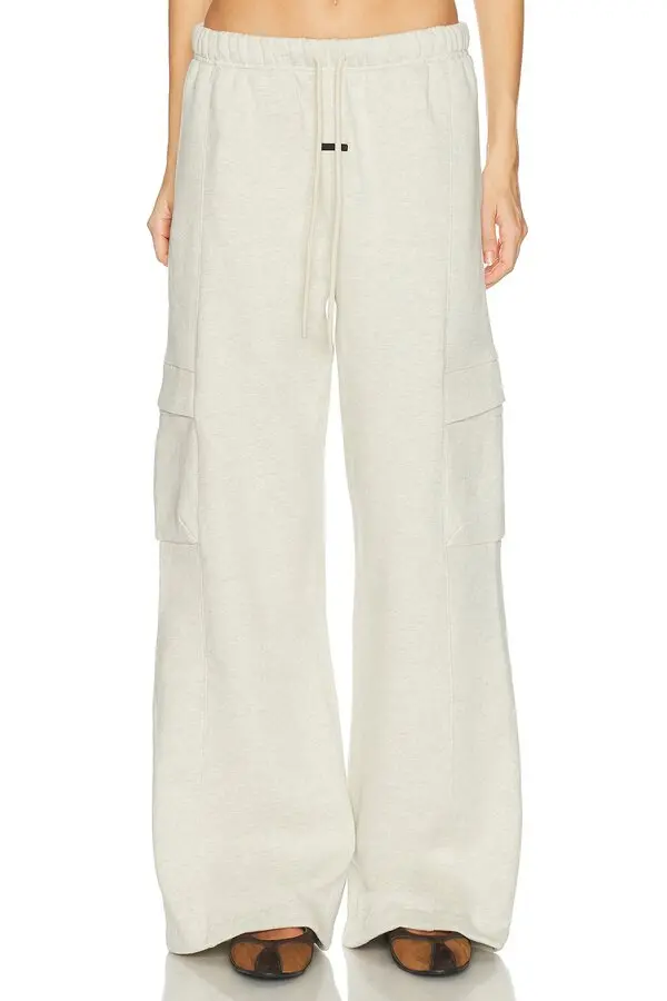Fear Of God Cargo Relaxed Sweatpant In Grey - Vanilla Heather