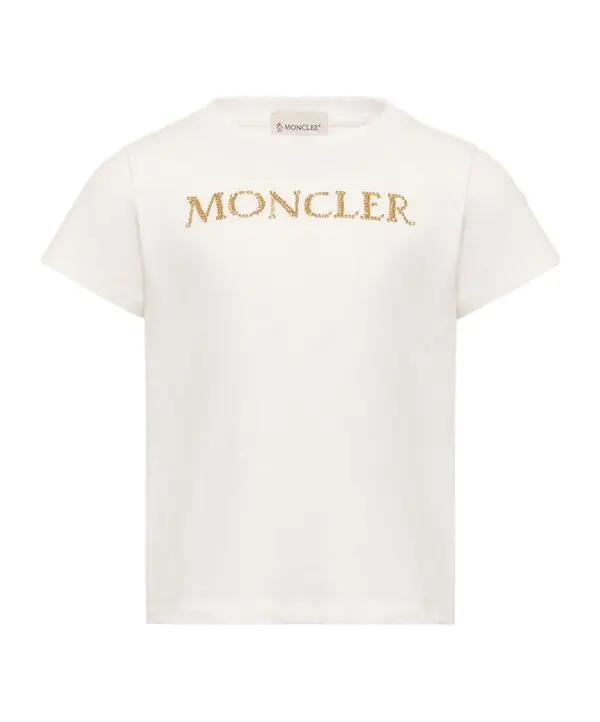 Moncler Embroidered Logo Cotton T-shirt - White