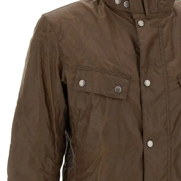 Barbour Stand-neck Casual Jacket With Snap Fastenings