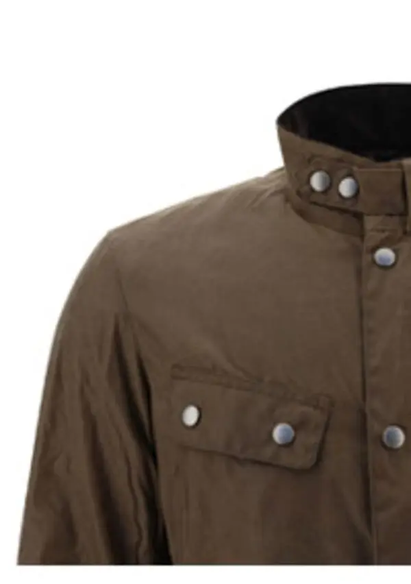 Barbour Stand-neck Casual Jacket With Snap Fastenings