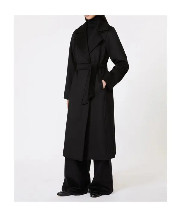 Max Mara Manuela Belted Wrap Coat - Black