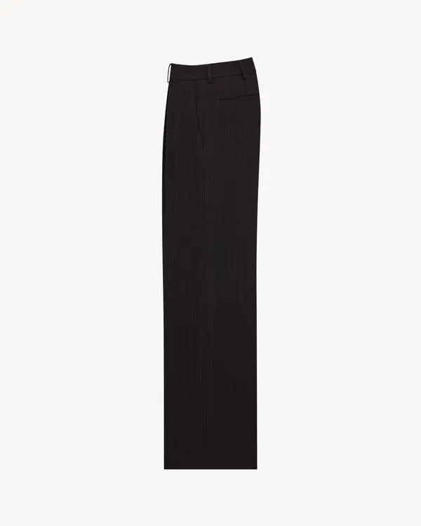 Saint Laurent Fluid Pants In Striped Crepe