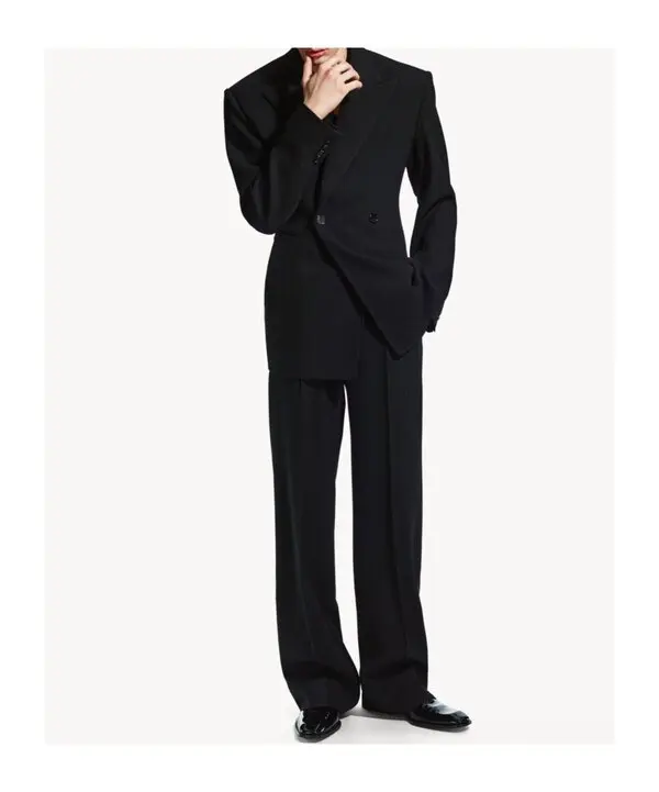 Saint Laurent Fluid Pants In Striped Crepe