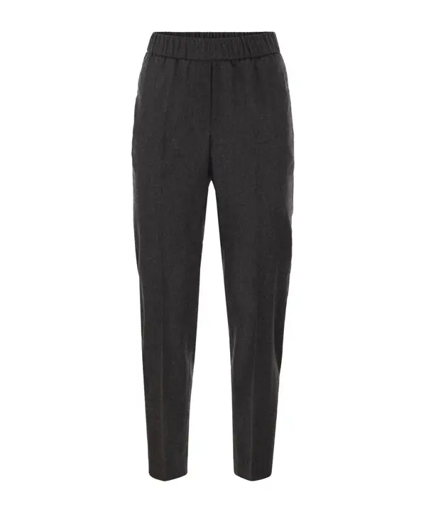 Peserico Elastic-waist Casual Trousers - Anthracite