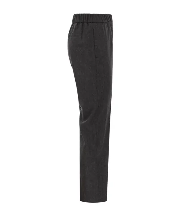 Peserico Elastic Waist Trousers - Anthracite
