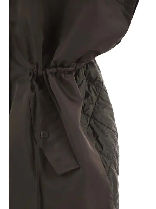 Max Mara Quilted Hooded Gilet - Mud