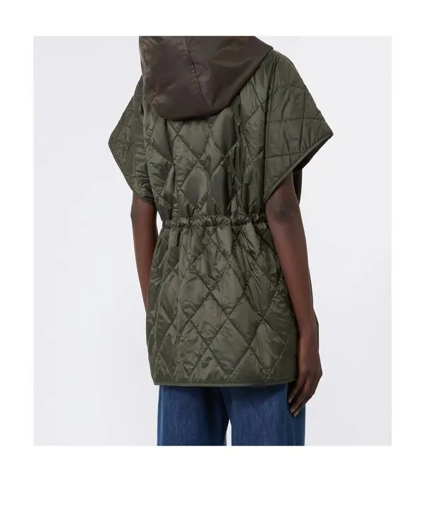 Max Mara Quilted Hooded Gilet - Mud