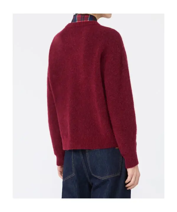 Max Mara Crew Neck Long-sleeved Knitwear With Ribbed Details