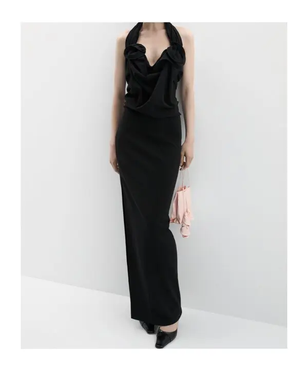 Magda Butrym Halter Corset Draped Maxi Dress