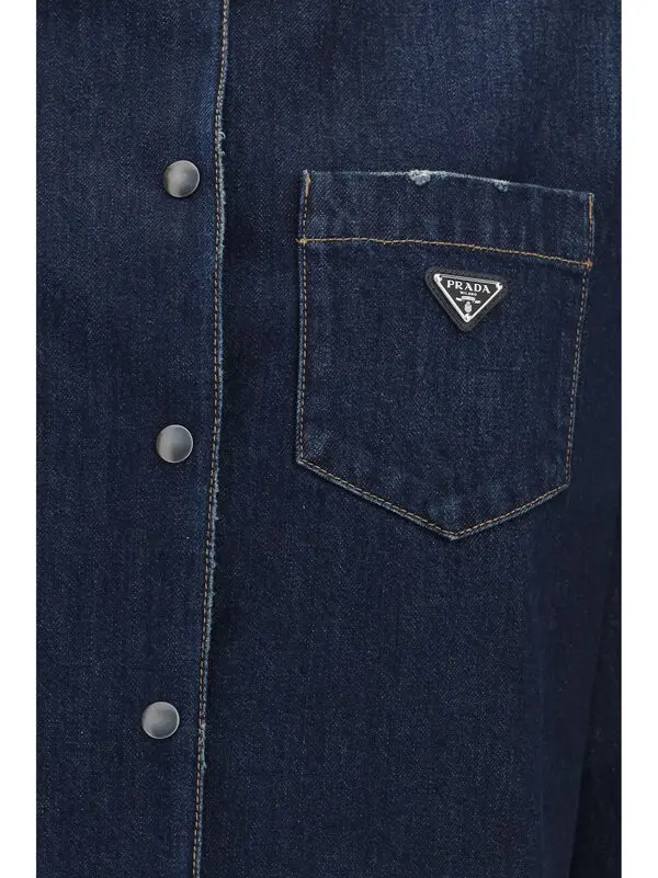 Prada Button-up Denim Jacket - Blue