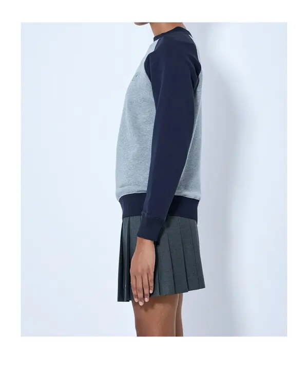 Miu Miu Raglan Sleeve Logo Embroidered Sweatshirt - Grey Blue