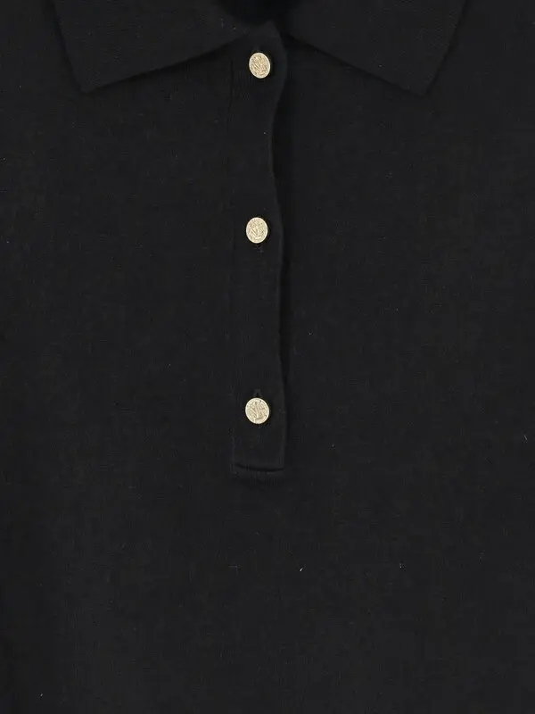 Max Mara Smpomposa Knitted Polo Shirt - Black