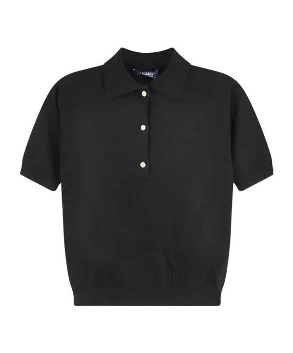 Max Mara Short-sleeved Knitted Polo Shirt - Black