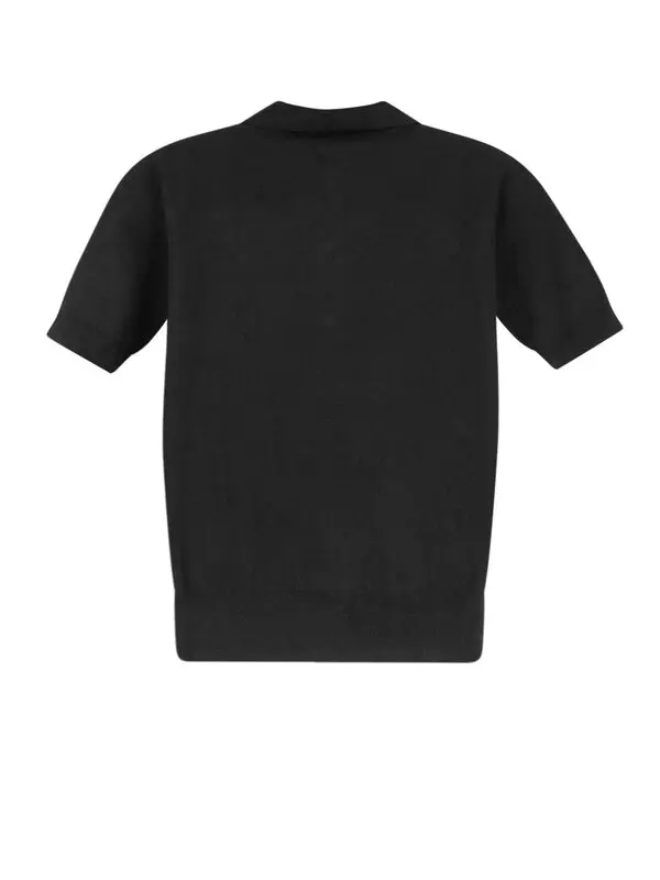 Max Mara Short-sleeved Knitted Polo Shirt - Black