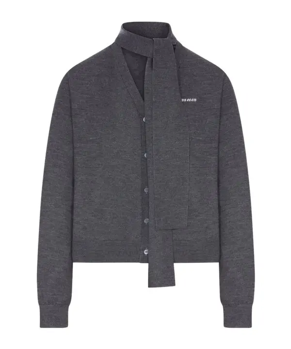 Miu Miu Wool Cardigan - Anthracite