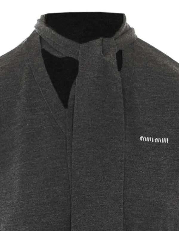 Miu Miu Wool Cardigan - Anthracite