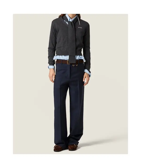 Miu Miu Wool Cardigan - Anthracite