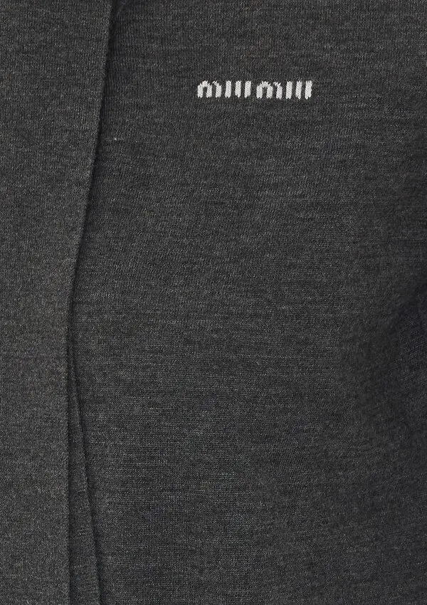 Miu Miu Wool Cardigan - Anthracite